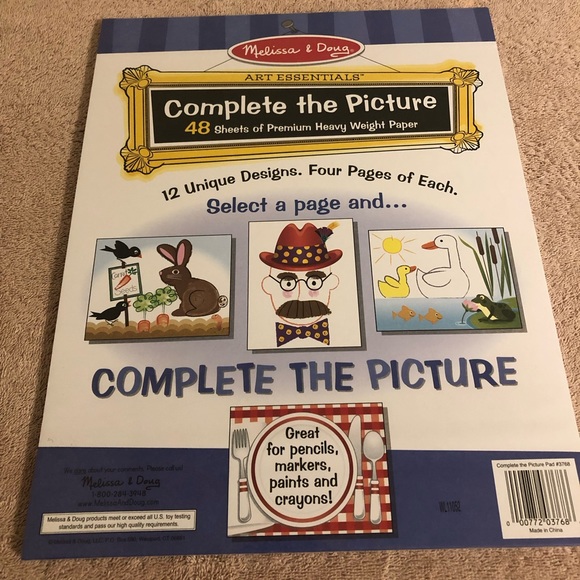 Melissa & Doug | Other | Melissa Doug Complete The Picture 48 Sheets ...